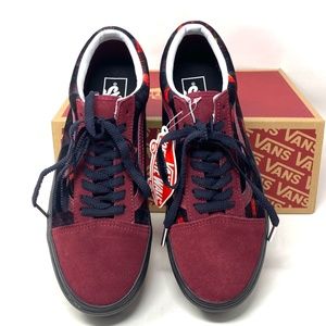 Vans | Shoes | Vans Old Skool Platform Shoes Red Black Suede Women Size ...